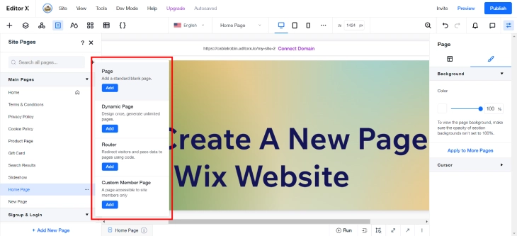 How To Create A New Page On Wix Website | Wiksit